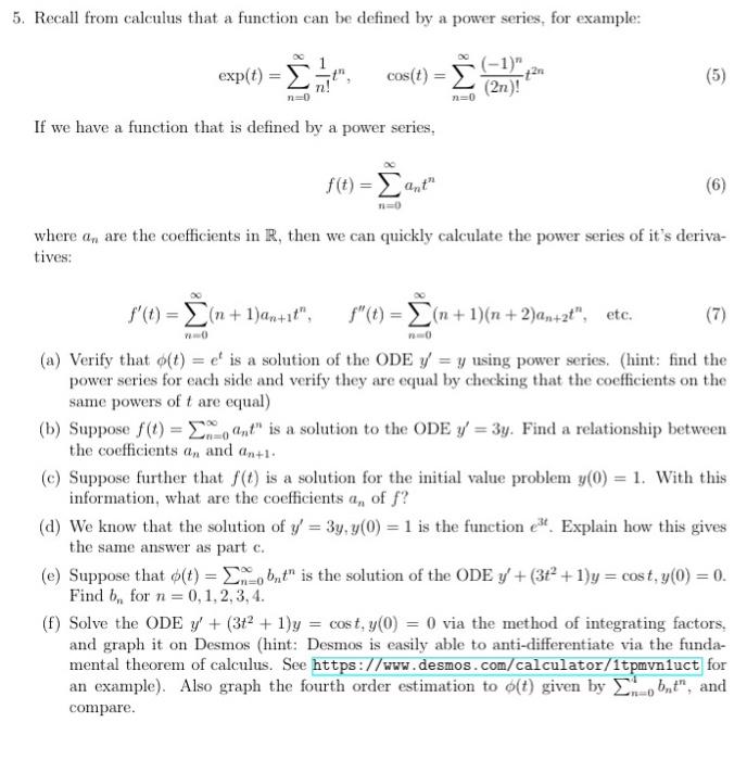 Solved Recall from calculus that a function can be defined | Chegg.com