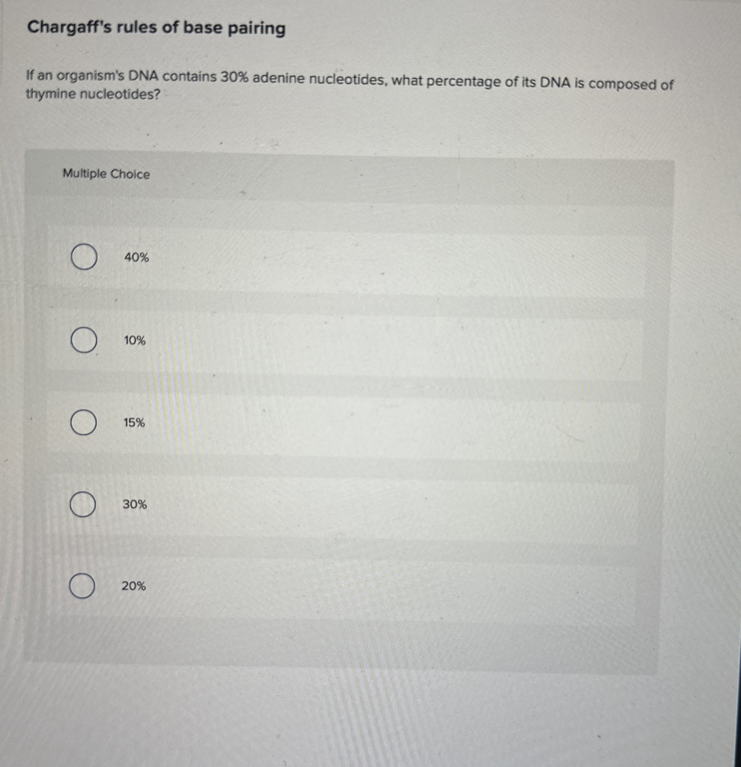 Solved Chargaff's rules of base pairingIf an organism's DNA | Chegg.com