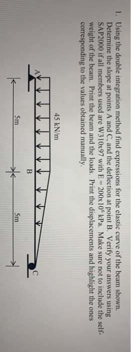 Solved 1. Using the double integration method find | Chegg.com