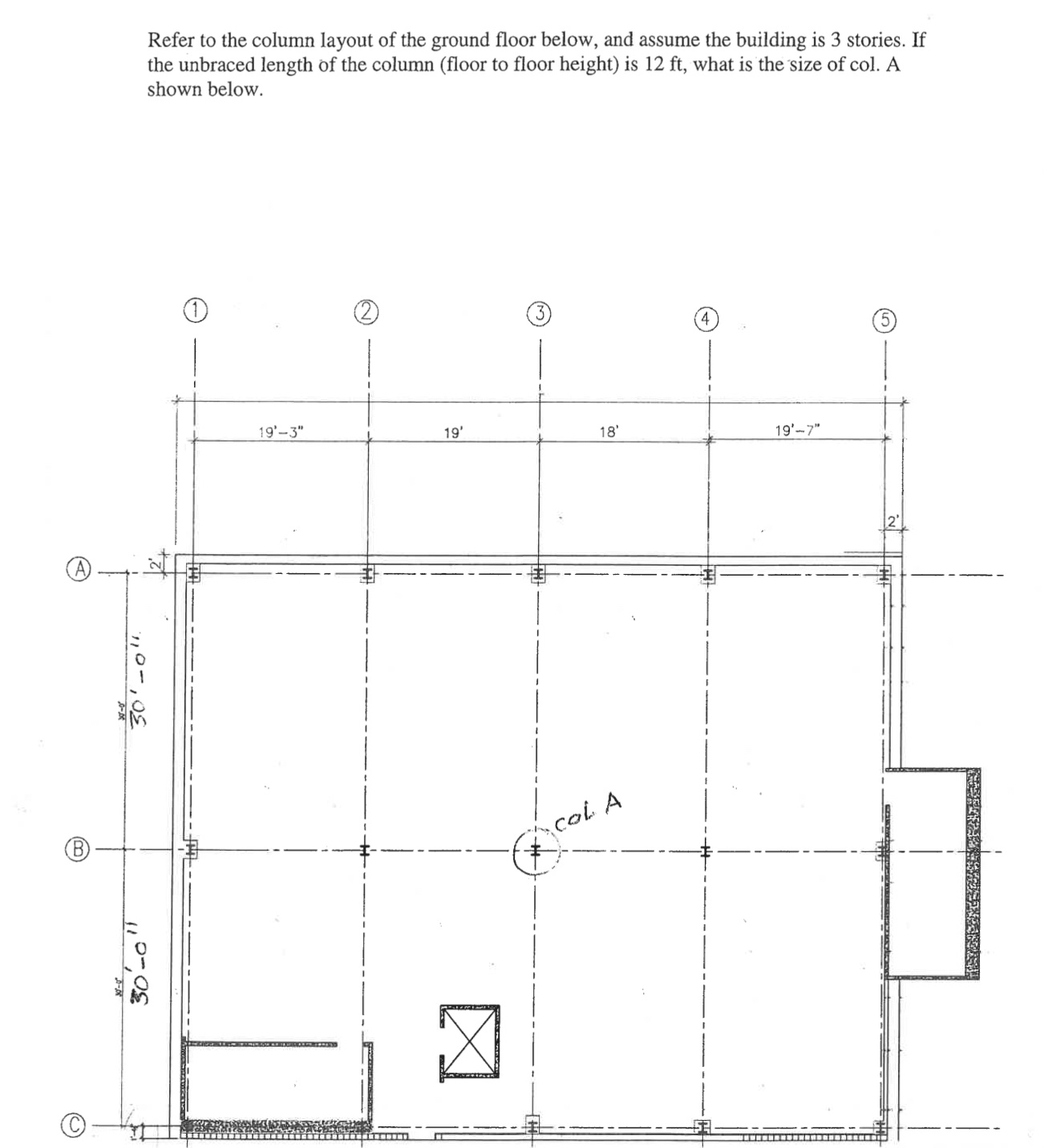 Solved Refer to the column layout of the ground floor below, | Chegg.com