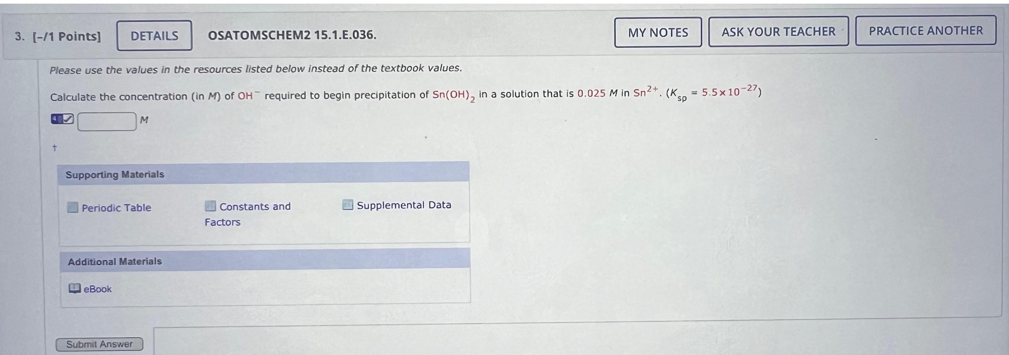 Solved Calculate the concentration (in M) ﻿of OH- ﻿required | Chegg.com