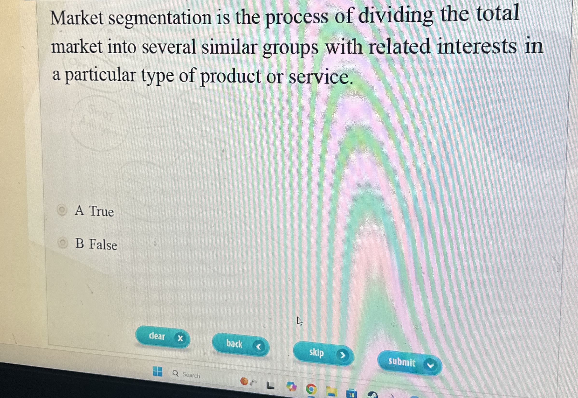 Solved Market segmentation is the process of dividing the | Chegg.com