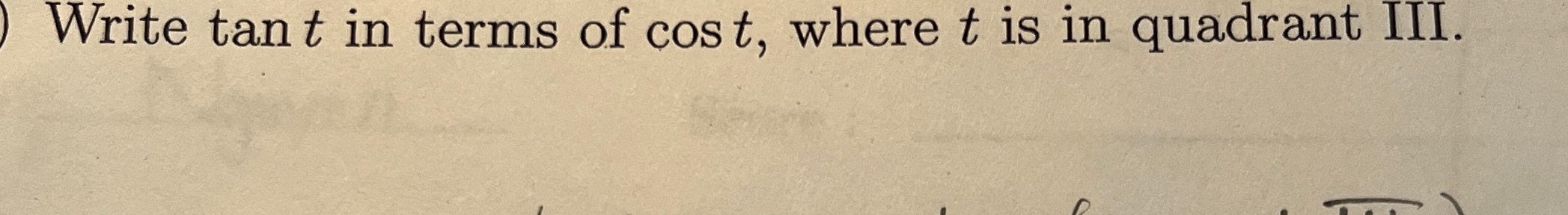 Solved Write tant ﻿in terms of cost, ﻿where t ﻿is in | Chegg.com