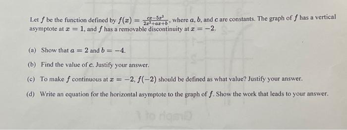 Solved Let f be the function defined byf(x) = | Chegg.com