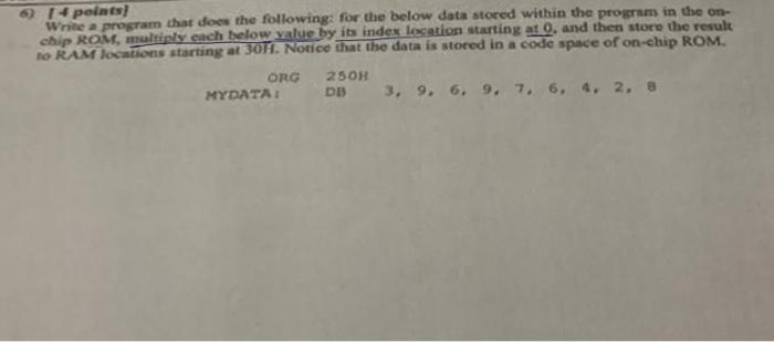 Solved Write a program that docs the followings for the | Chegg.com
