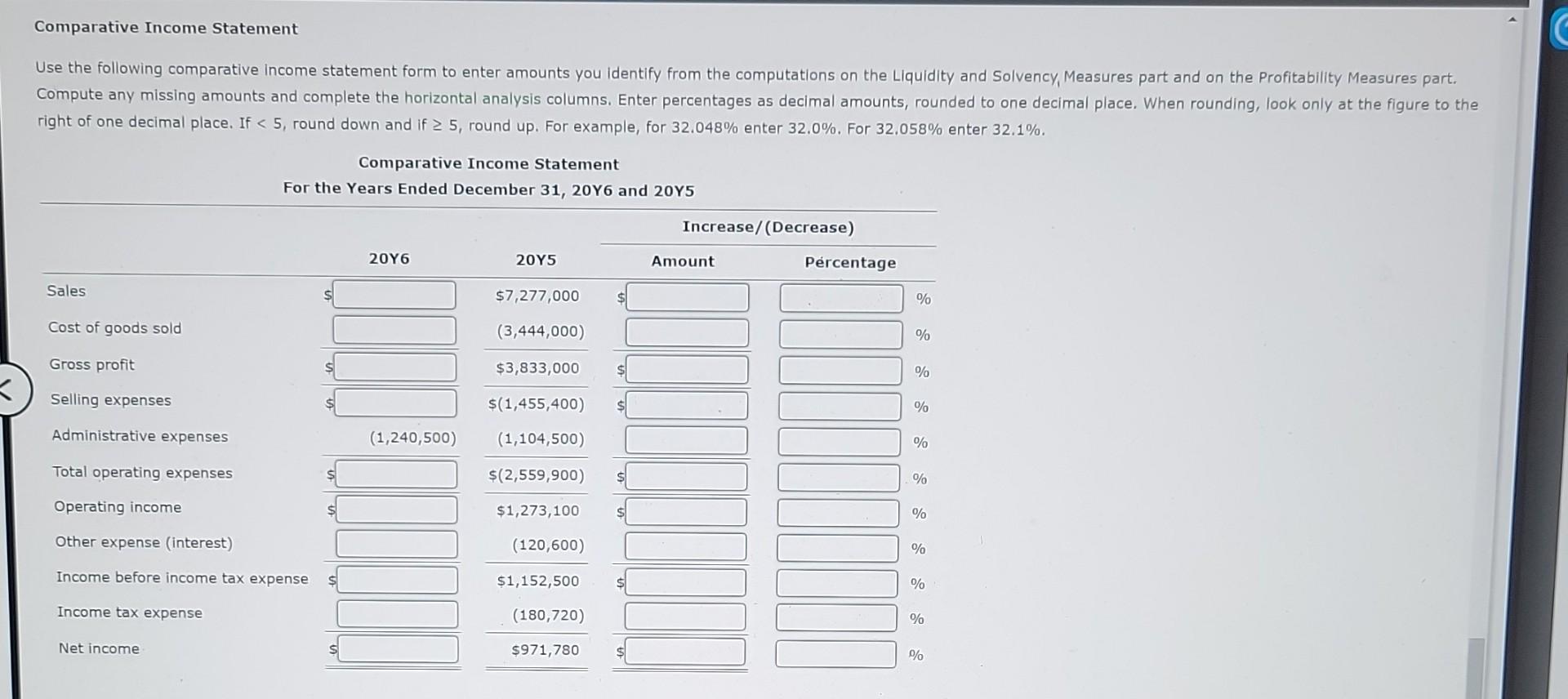 Solved Mastery Problem: Financial Statement Analysis | Chegg.com