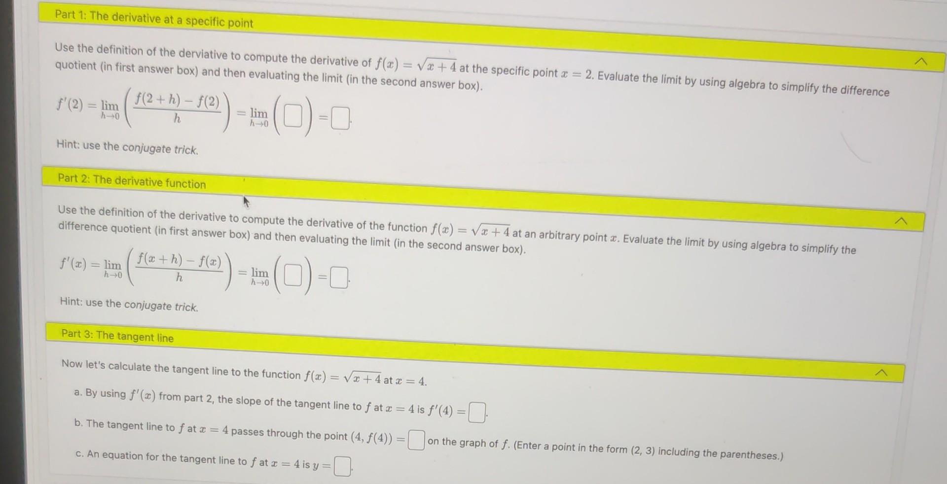 Solved Use the definition of the derviative to compute the | Chegg.com