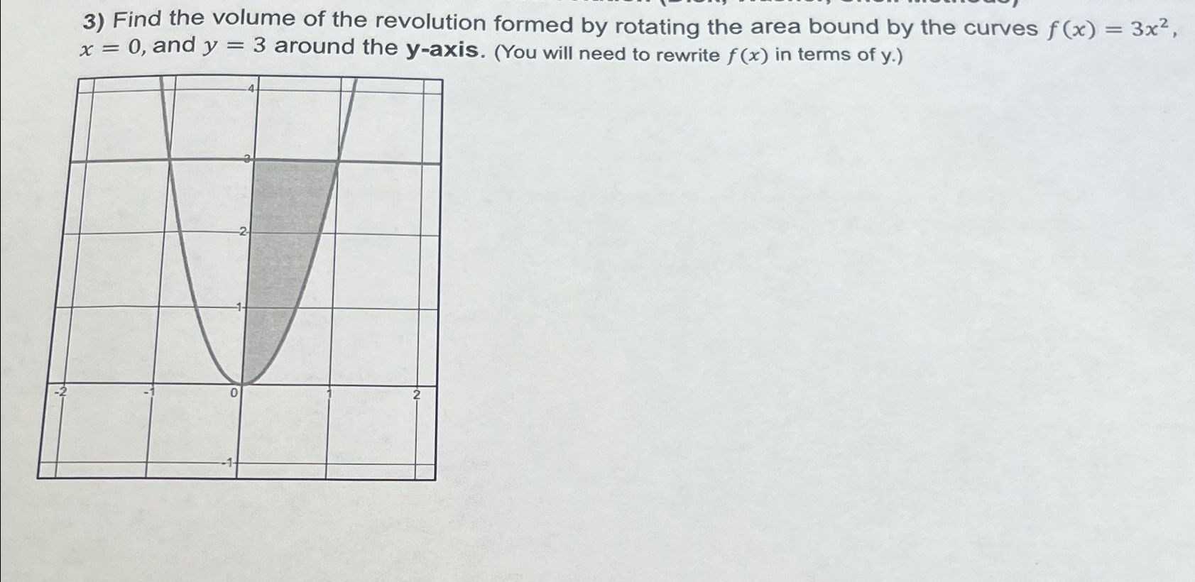 Solved Find the volume of the revolution formed by rotating | Chegg.com