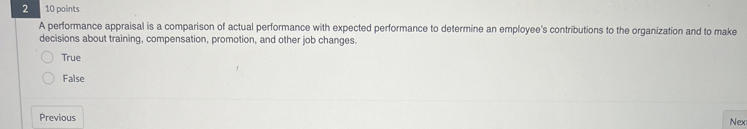 Solved 210 ﻿pointsA performance appraisal is a comparison of | Chegg.com