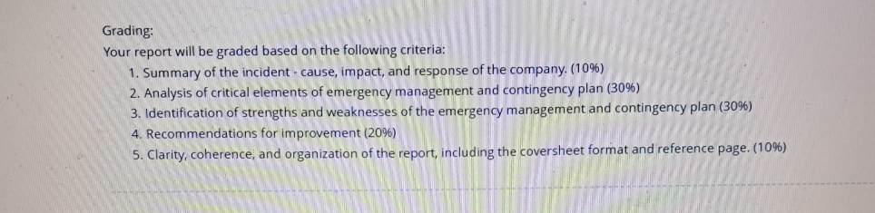 Solved Grading:Your report will be graded based on the | Chegg.com