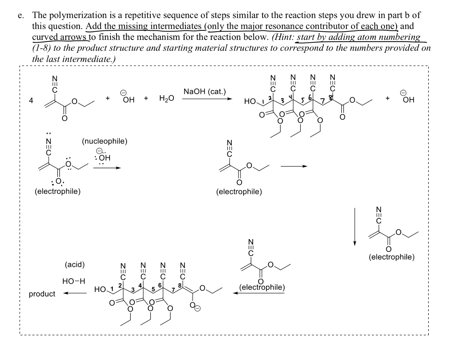 Solved e. ﻿The polymerization is a repetitive sequence of | Chegg.com