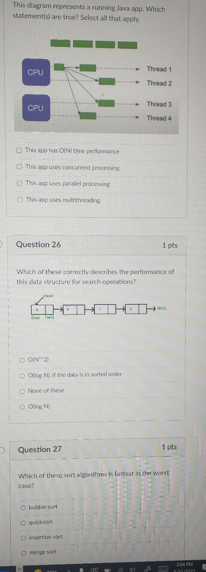Solved 5 This diagram represents a running Java app. Which | Chegg.com