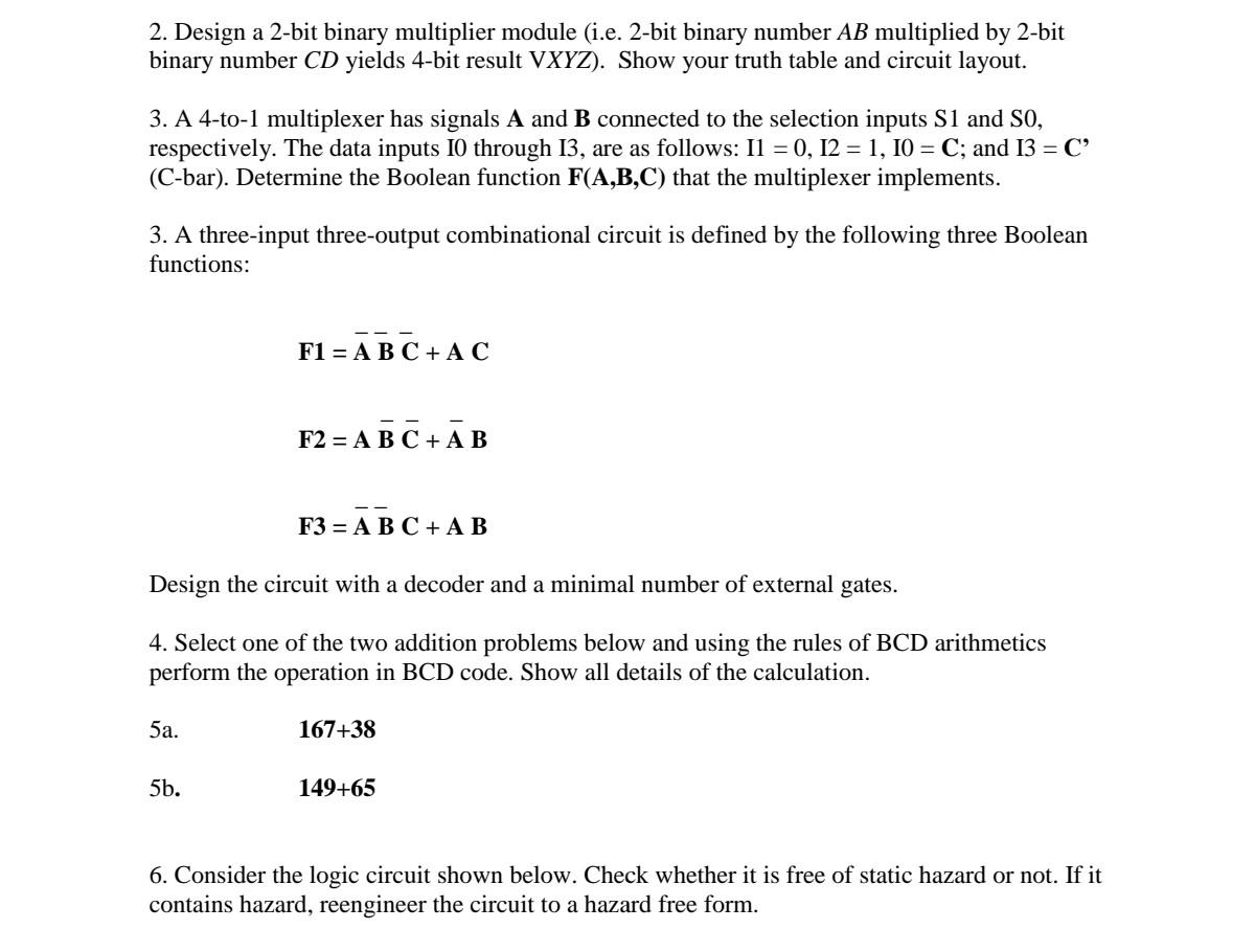 Solved 3. A 4-to-1 multiplexer has signals A and B connected | Chegg.com