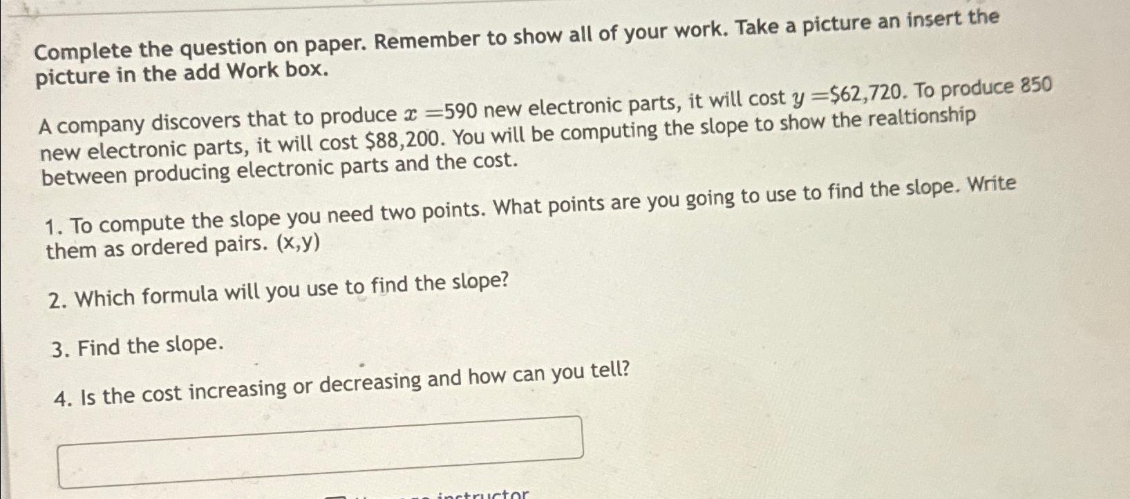 Solved Complete the question on paper. Remember to show all | Chegg.com