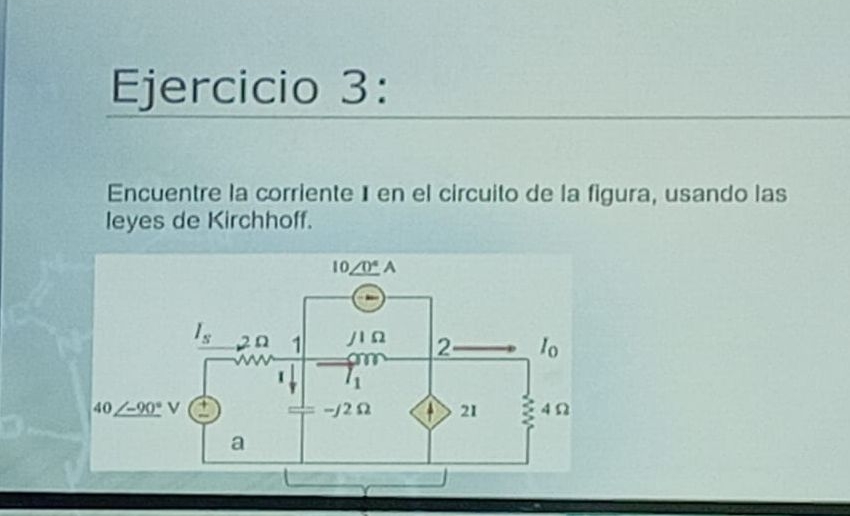 Solved Ejercicio 3:Encuentre la corriente I en el circuito | Chegg.com