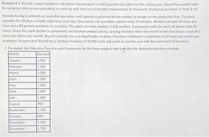 Solved 1 Formulate The Objective Function And Constraints