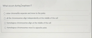 Solved What occurs during inaphase I?Nibter chromatlds | Chegg.com