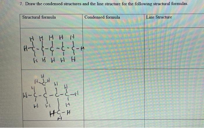 Solved Draw the condensed structures and the line structure | Chegg.com