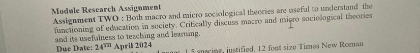 Solved Module Research AssignmentAssignment TWO : Both macro | Chegg.com