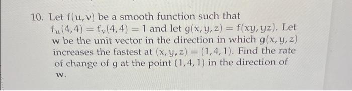 Solved 0 . Let f(u,v) be a smooth function such that | Chegg.com