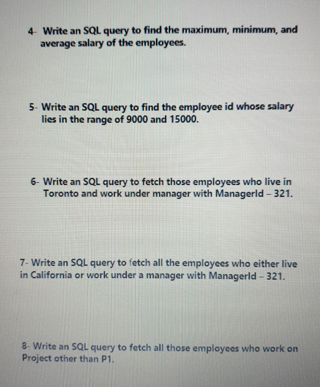 Solved Table - EmployeeDetails Empld FullName Managerld | Chegg.com