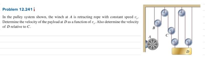Solved In the pulley system shown, the winch at A is | Chegg.com