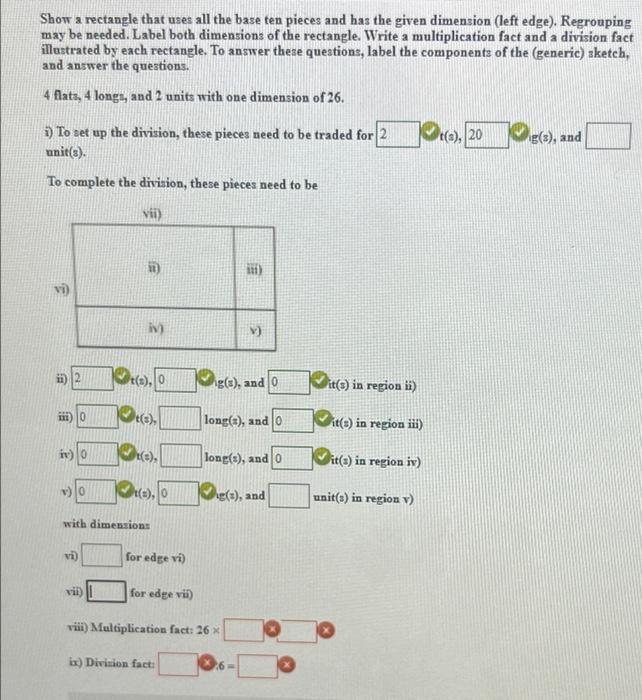 Solved Show a rectangle that uses all the base ten pieces | Chegg.com