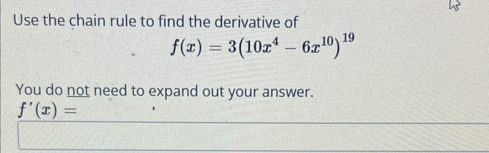 Solved Use the chain rule to find the derivative | Chegg.com