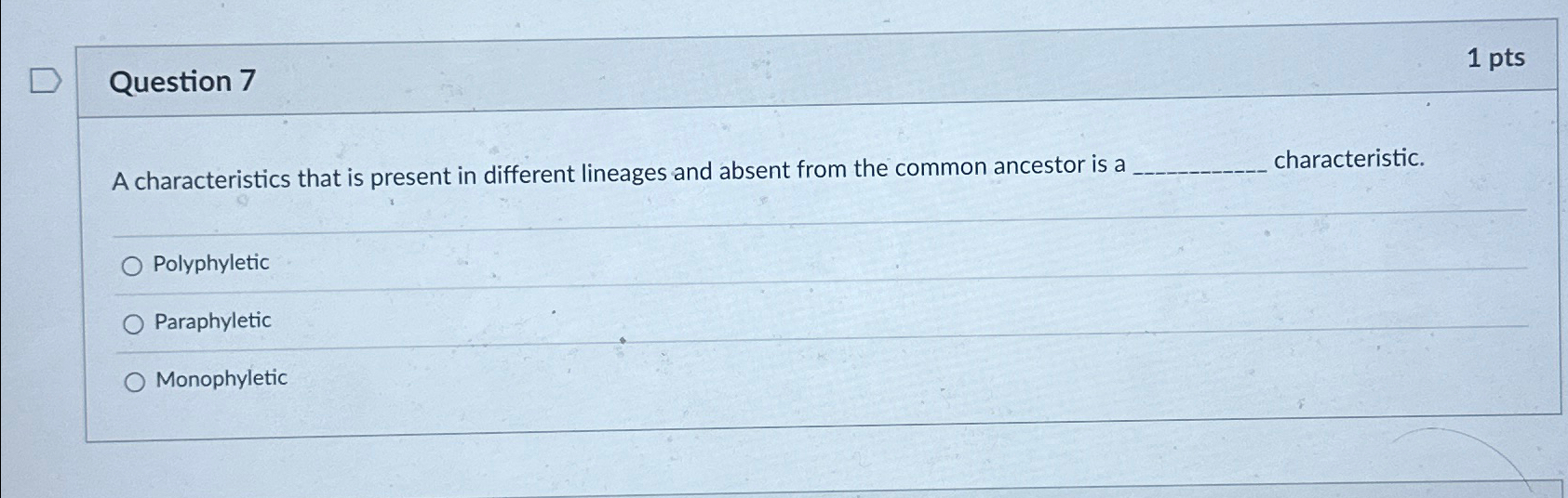 Solved Question 71 ﻿ptsA characteristics that is present in | Chegg.com
