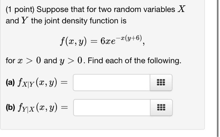 Solved 1 Point Suppose That For Two Random Variables X And 3420