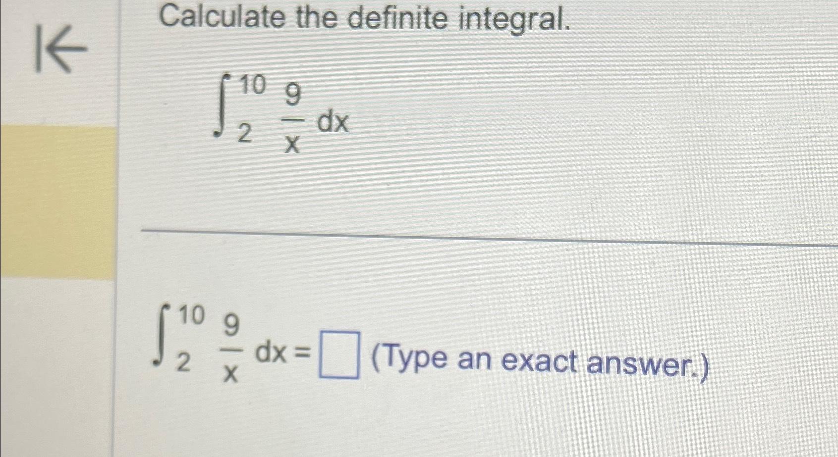 Solved Calculate the definite | Chegg.com