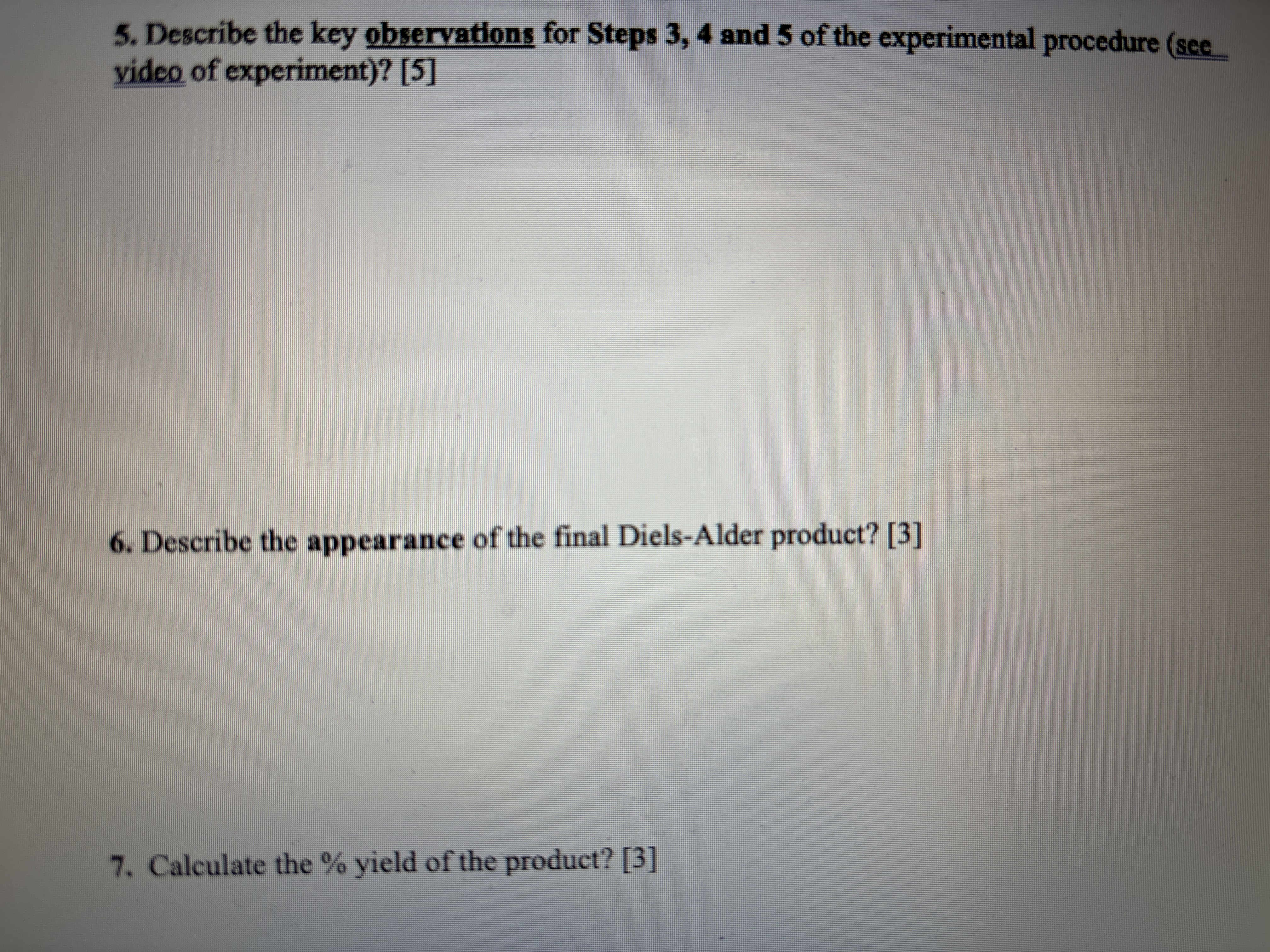 Describe the key observations for Steps 3, 4 ﻿and 5 | Chegg.com