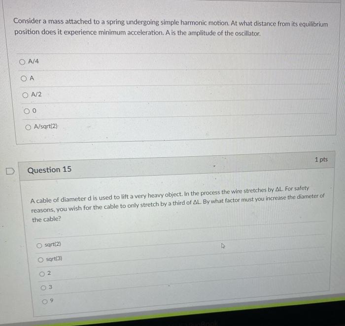 Solved Consider a mass attached to a spring undergoing | Chegg.com
