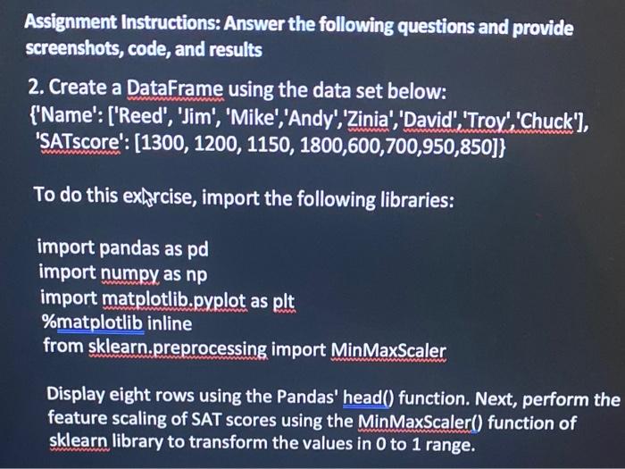 Solved Assignment Instructions: Answer the following | Chegg.com