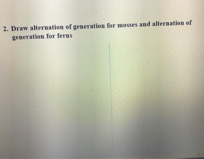 Solved 2. Draw alternation of generation for mosses and | Chegg.com