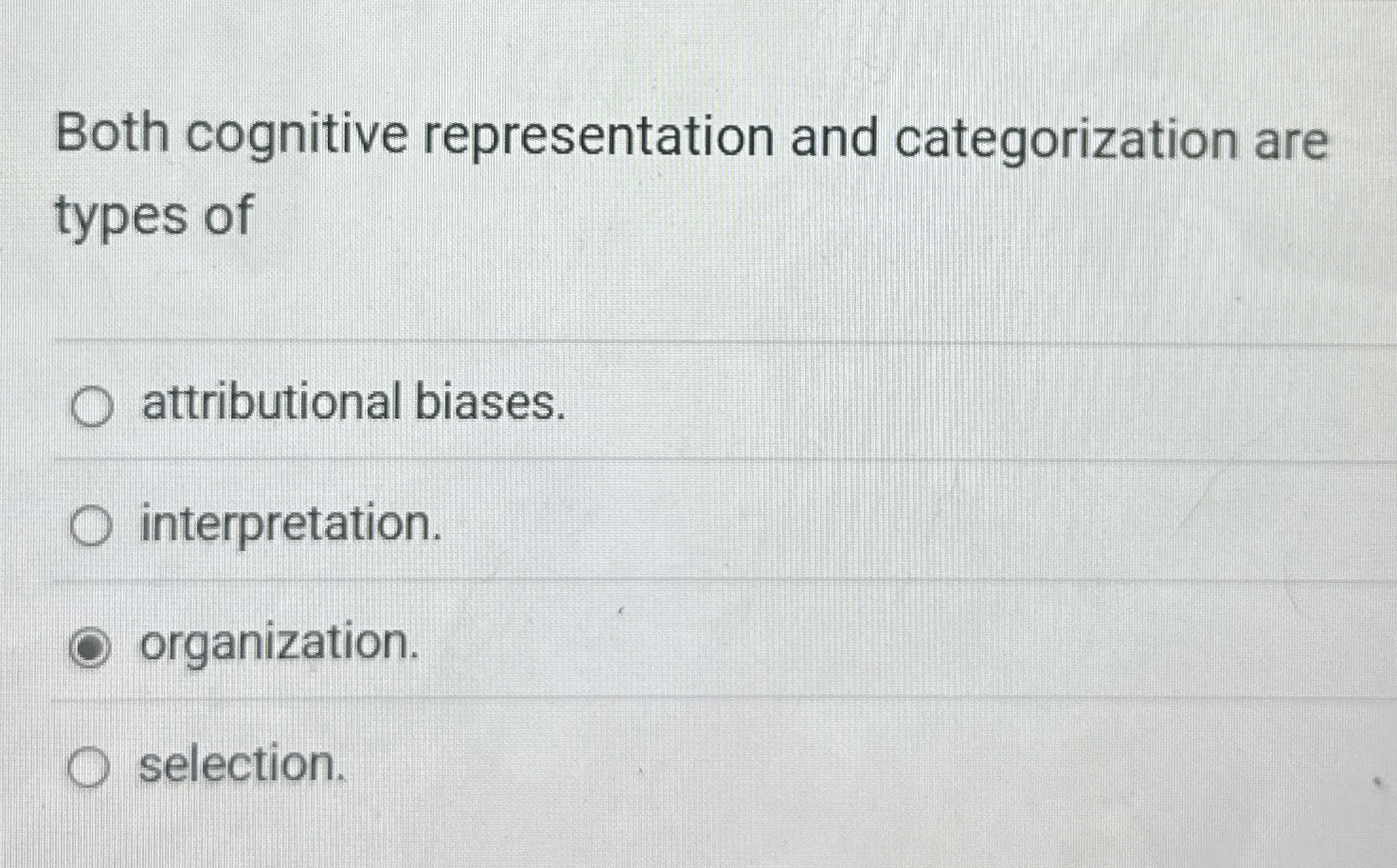 Solved Both cognitive representation and categorization are | Chegg.com