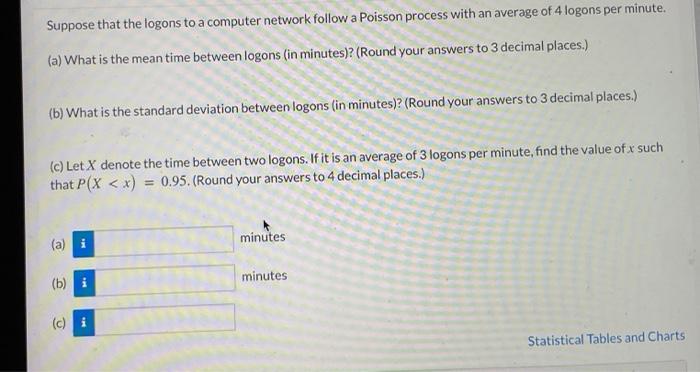 Solved Suppose that the logons to a computer network follow | Chegg.com