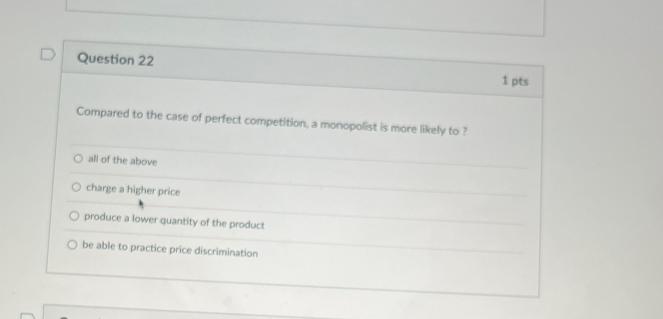 Solved Question 221 ﻿ptsCompared to the case of perfect | Chegg.com