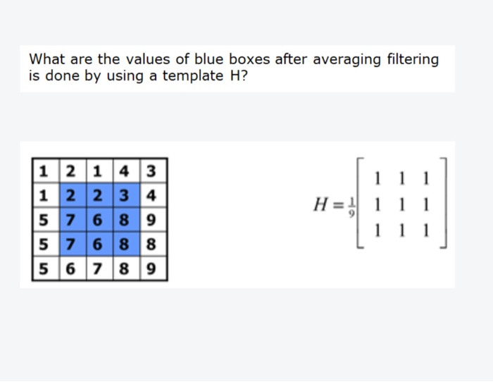 Solved What are the values of blue boxes after averaging | Chegg.com