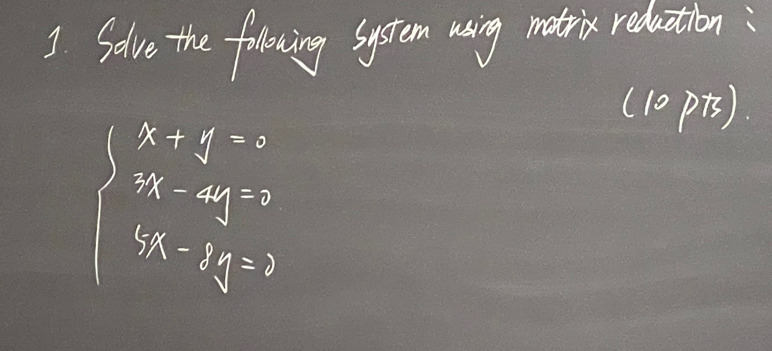 Solved Solve the following system using matix | Chegg.com