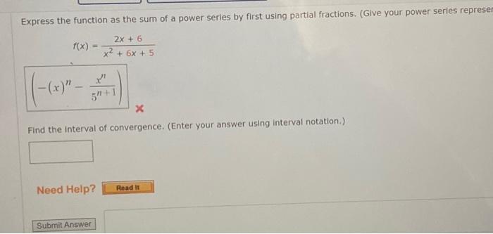 Solved express the function as the sum of a power series by | Chegg.com
