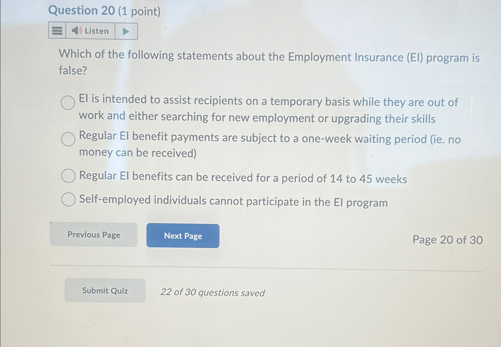 Solved Question 20 (1 ﻿point)ListenWhich of the following | Chegg.com