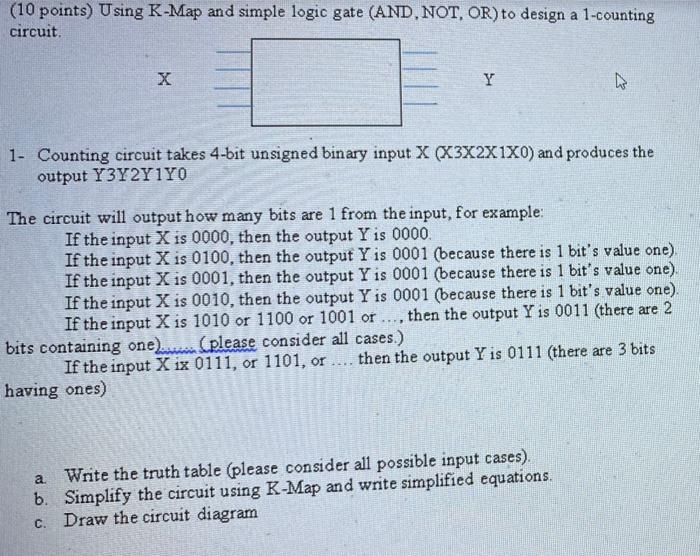 Solved Using K-Map and simple logic gate(AND,NOT,OR) to | Chegg.com