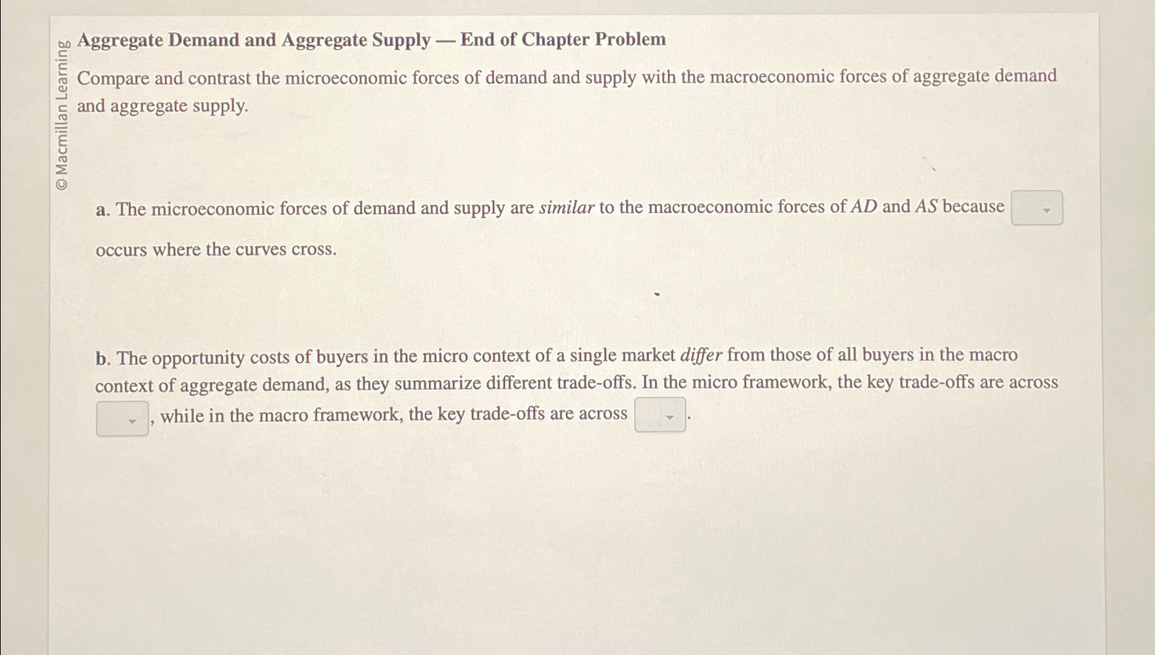 Solved 을 ﻿Aggregate Demand and Aggregate Supply — ﻿End of | Chegg.com