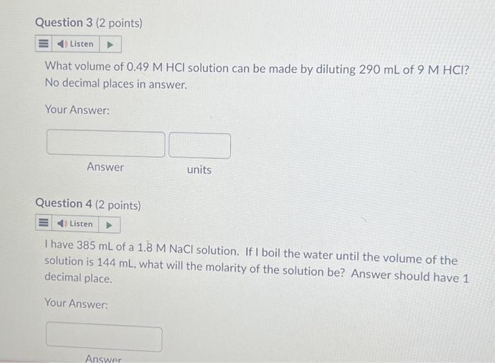 Solved What volume of 0.49MHCl solution can be made by | Chegg.com