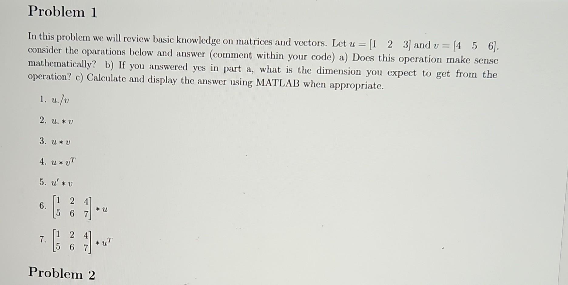 In this problem we will review basic knowledge on | Chegg.com