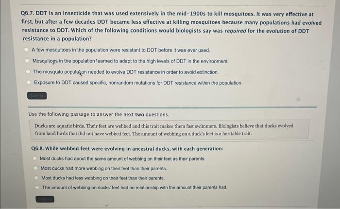 Solved Q6.7. DDT is an insecticide that was used extensively | Chegg.com