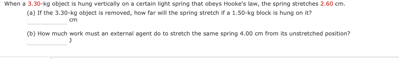 Solved When a 3.30-kg ﻿object is hung vertically on a | Chegg.com