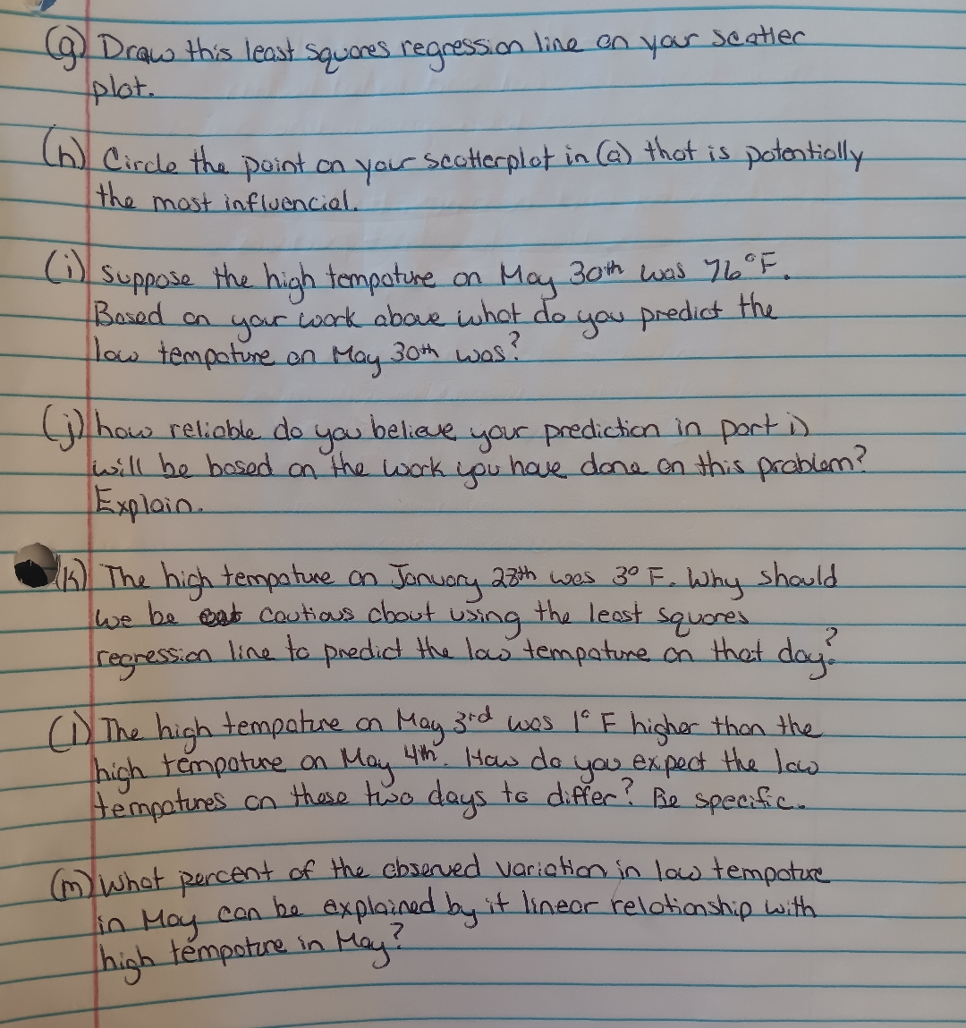 Solved Can we predict the low tempature on a doy in moy in | Chegg.com