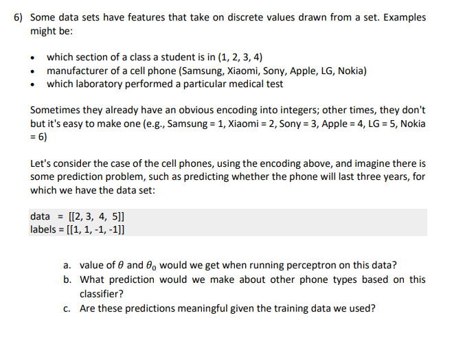 Solved Some data sets have features that take on discrete | Chegg.com